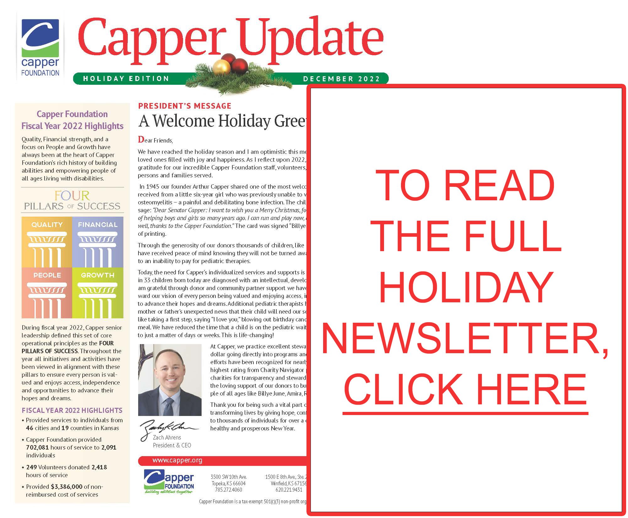 Capper Update Newsletter - Capper Foundation